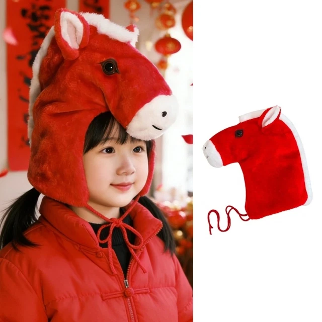 RED HORSE HAT Cosplay Headgear For Children Adult Costume Accessories ...