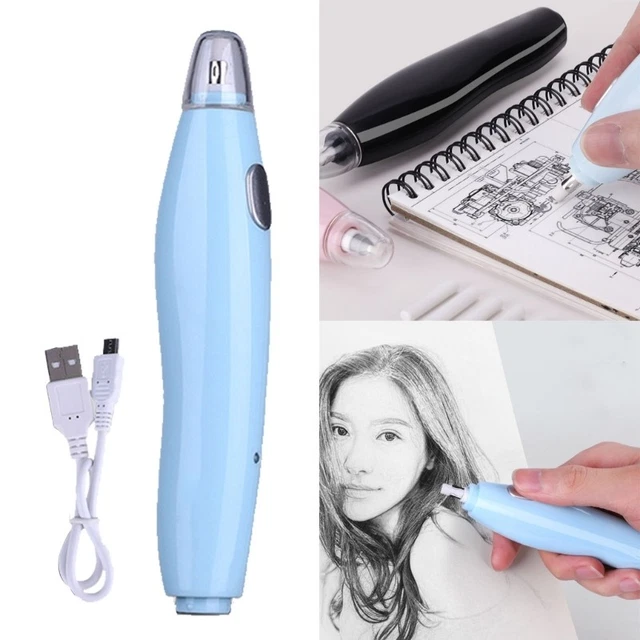 PORTABLE ELECTRIC ERASER Set with 16 Eraser Core USB-powered Fit for ...