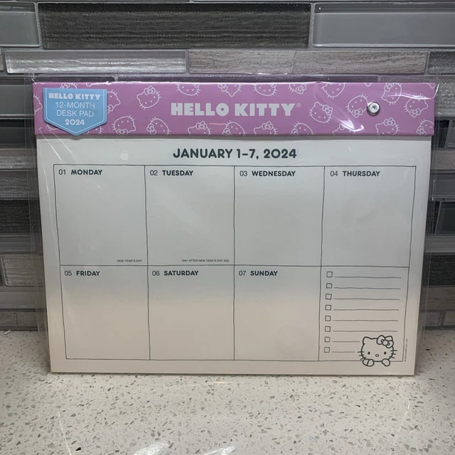 SANRIO HELLO KITTY Pink 12 Monate 2024 Blatt Wochenkalender ...