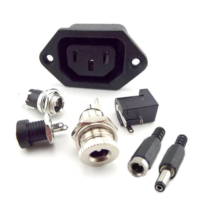 DC POWER SOCKET Jack Connector Male Female Panel Mount PCB 1.3/2.1/2 ...