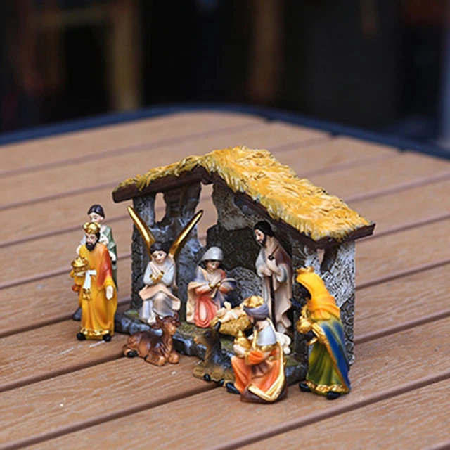 2X(CHRISTMAS NATIVITY MANGER Group Scene Decoration Gift Box Christmas ...