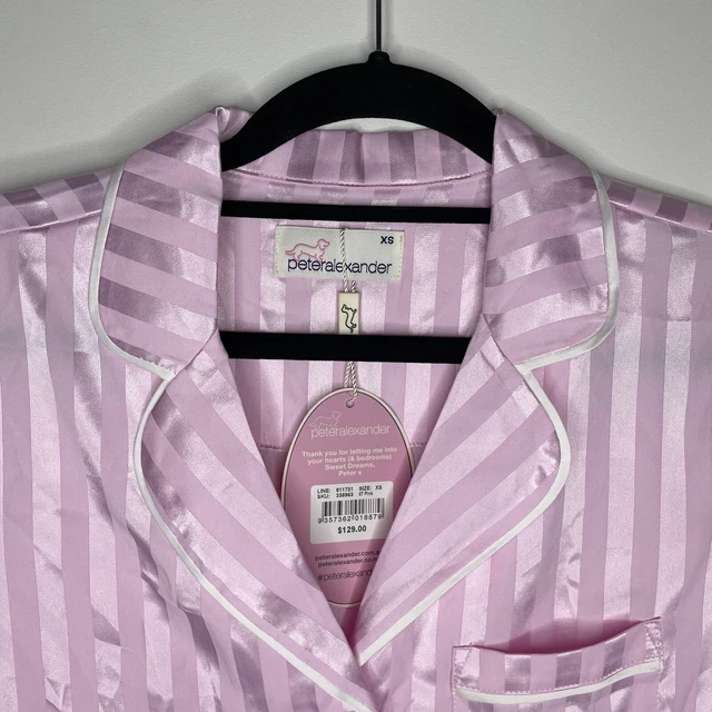 PETER ALEXANDER PINK Stripe Chic Satin PJ Shortie Set New With Tags $85 ...