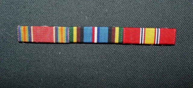 1960S US ARMY WW2-1960s Service Three Ribbon Rack crimped brass-mount £ ...