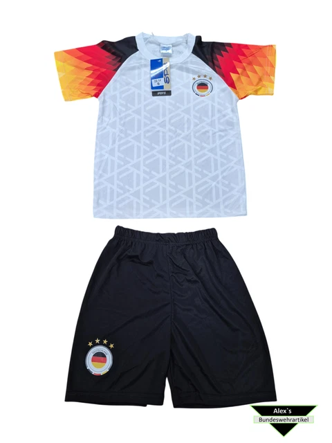 KINDER FUSSBALL FAN Set Deutschland Fußball Trikot Shorts 74-158 WM EM ...