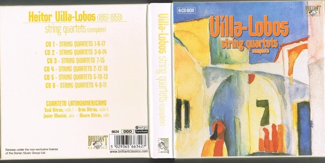 VILLA-LOBOS STRING QUARTETS - Complete. Box Set 6 CDs, BRILLIANT ...