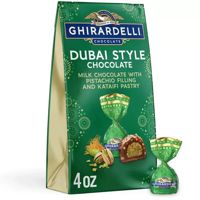 GHIRARDELLI DUBAI STYLE Chocolate with Pistachio and Kataifi Pastry NET ...
