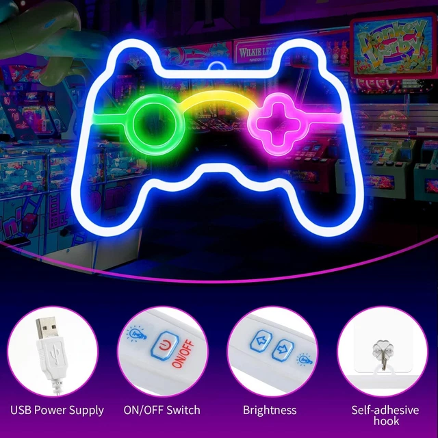 GAMEPAD GAME CONTROLLER Light Atmosphere Neon Ornament Neon Sign LED ...