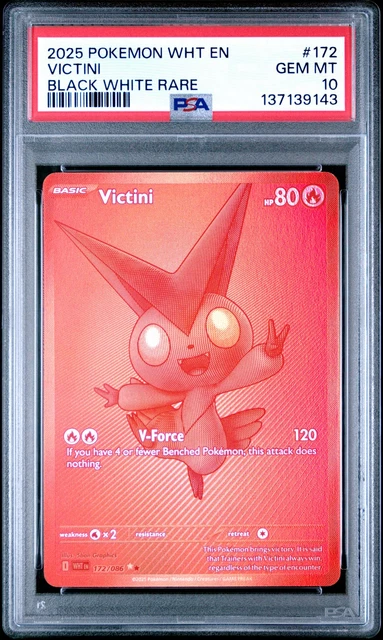 2025 POKEMON WHT En-White Flare Black White Rare #172 Victini Psa 10 $1 ...