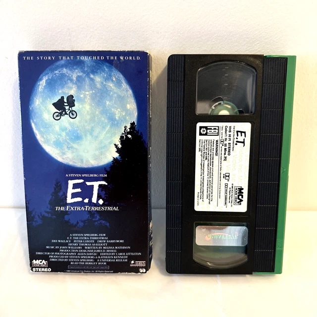 E.T. ET THE Extra Terrestrial : VHS Tape 1982 - Rare Green and Black ...