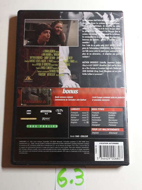 DVD - WARGAMES - Matthew Broderick / MGM / en bon état EUR 12,75 ...