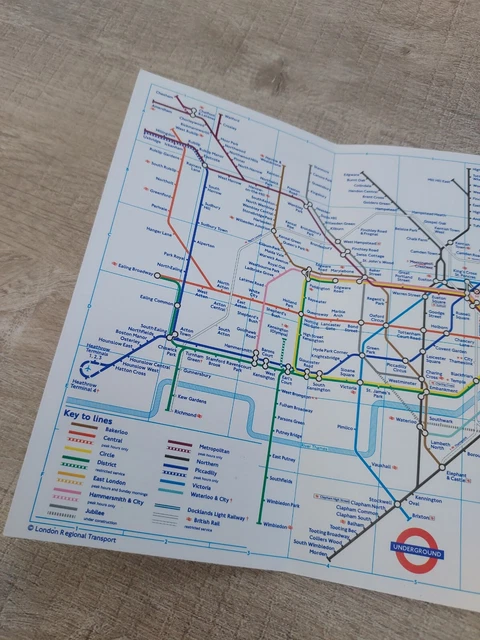 APRIL 1996 LONDON Underground Tube Map Pocket Diagram £14.99 - PicClick UK