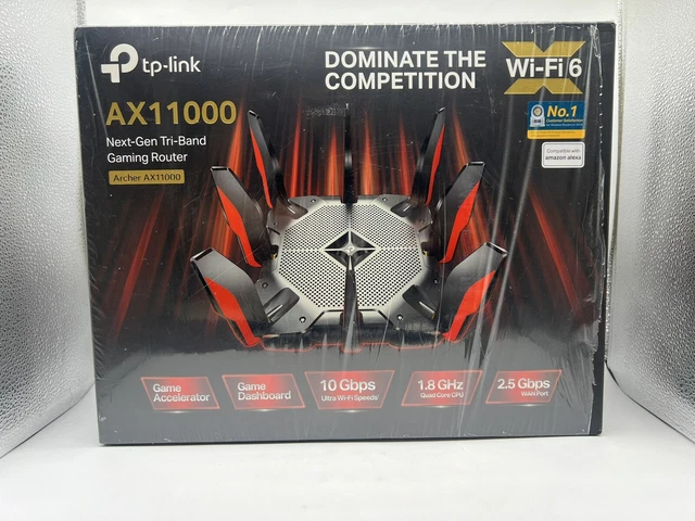 TP-LINK AX11000 Wi-Fi 6 Next-Gen Tri-Band Gaming Router - Black/Red ...