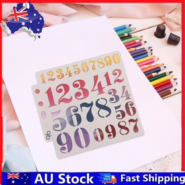 PLASTIC PAINTING STENCIL Hollow Number Template DIY Cake Coffee Decor ...