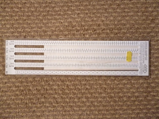 VINTAGE GELIOT WHITMAN Printing Type Depth Pica Scale With Instructions ...