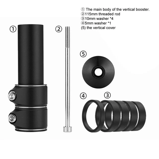 LIGHTWEIGHT ADJUSTABLE BIKE Stem Riser Optimal Height for Comfortable ...