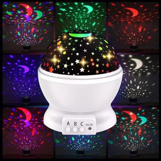 STARRY NIGHT GALAXY Light Projector - Rotating LED Star Moon Lamp USB ...