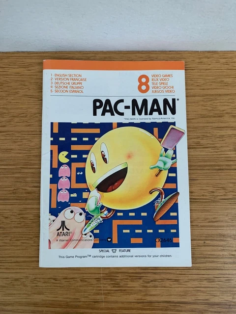 ORIGINAL ATARI 2600 Pac-Man Instruction Manual Video Game Insert ...