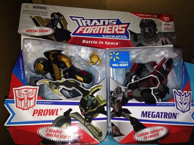 TRANSFORMERS ANIMATED DELUXE Prowl Megatron 2 Pack Walmart Exclusive ...