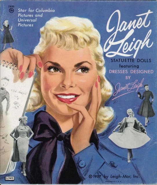 VINTAGE UNCUT 1958 Janet Leigh Paper Dolls ~Hd Laser Reproduction~Lo Pr ...
