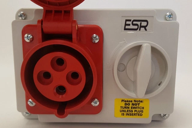 ESR IP44 SWITCHED Socket With Interlock 32A 3P+E 380-415V 0 6H £34.79 ...