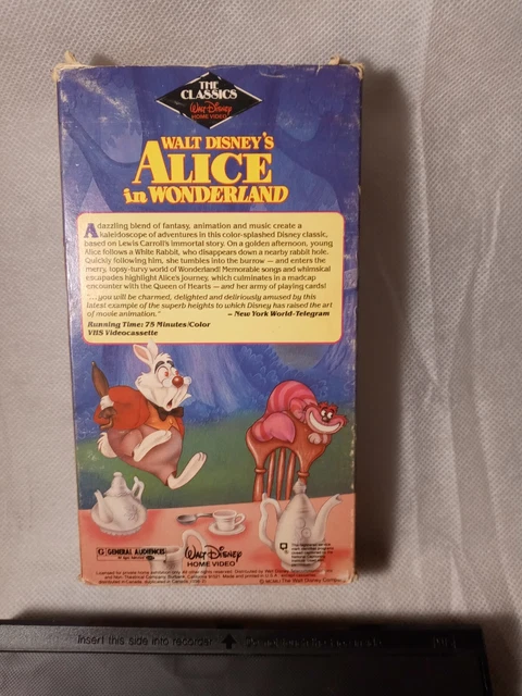 DISNEY’S ALICE IN Wonderland VHS Vintage Rare Slip Case Variation £81. ...