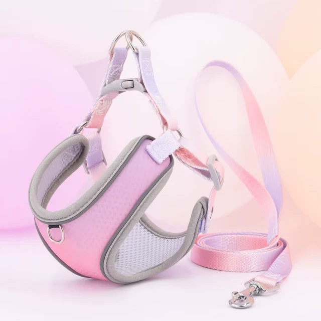 GRADIENT COLOR DOG Harness Vest with Reflective Strap Adjustable Dog ...