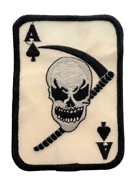 U.S. ARMY VIETNAM War Ace of Spades DEATH CARD Grim Reaper Skull cloth ...