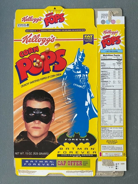 KELLOGG'S CORN POPS flattened box w/Batman Forever box #4 of 4from 1995 ...