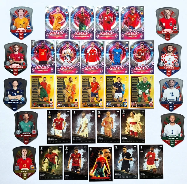 TOPPS MATCH ATTAX UEFA EURO 2024 - Energy Chrome Shield 100 Club Cards ...