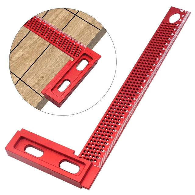 ALUMINUM FRAMING MITER Carpenter Scribe L-Type Hole Ruler Right Angle ...