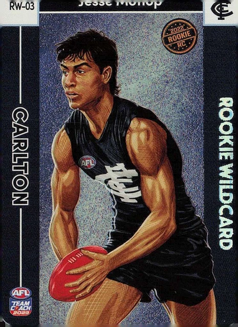 2023 AFL TEAMCOACH , Jesse Motlop Rookie Wildcard Rw-03 Carlton $30.00 ...