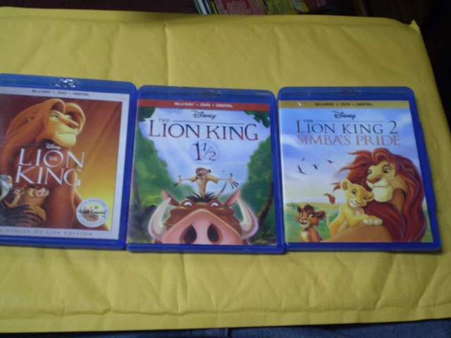 (3) DISNEY THE Lion King DVD Lot: Lion King 1, 1 1/2 + Sing-Along Songs ...