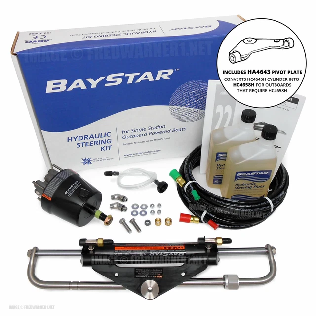SEASTAR HK4200A-3 BAYSTAR Kit + HA4643 Pivot Plate Hydraulic Outboard ...