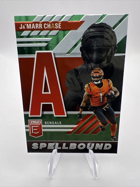 2023 DONRUSS ELITE vert envoûtant parallèle Ja’Marr Chase « A » #SB-JC3 ...