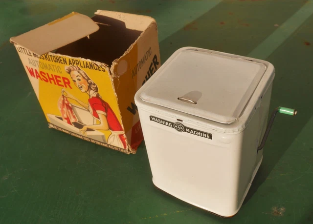 RARE PETITE MACHINE A Laver Tole Jouet Ancien Line Mar Toys Usa Annees ...