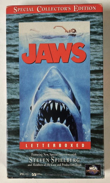 JAWS (VHS, 1995) 1975 Widescreen Edition Digitally THX Mastered Classic ...