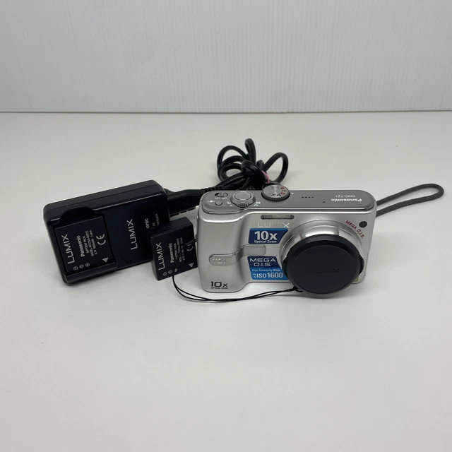 PANASONIC LUMIX DMC-TZ1 Digital Camera Silver With 2 Battery - 10x ...