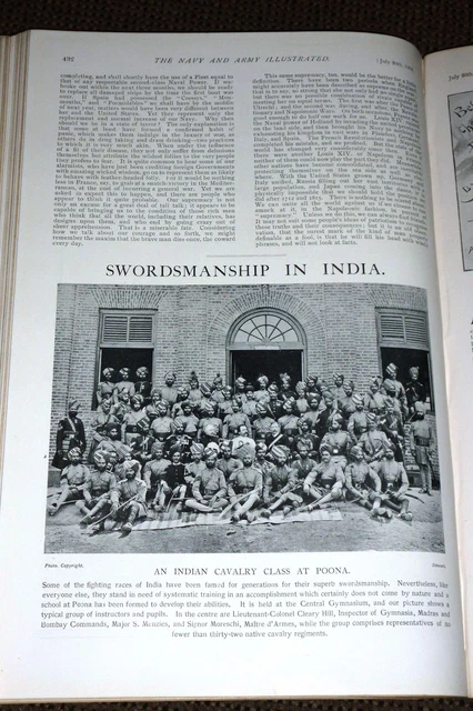 1901~INDIEN~KAVALLERIE TROOP BEI Poona ~ Lt.col Cleary Hill Menzies ...