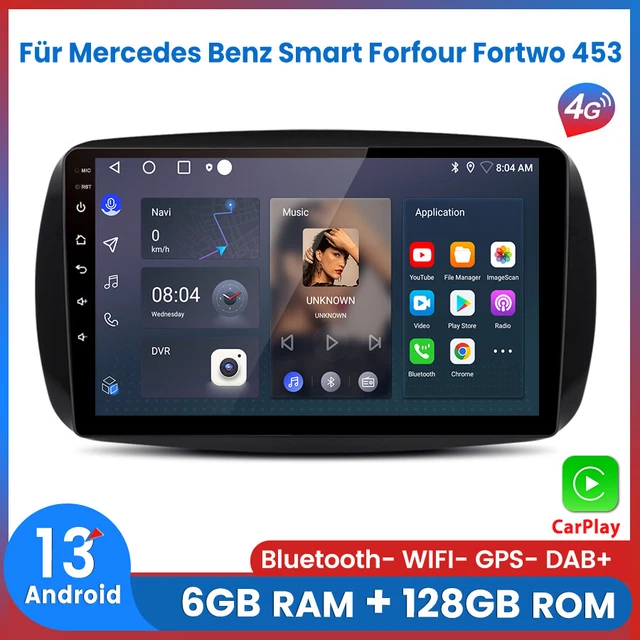 FÜR SMART FORFOUR Fortwo 453 ﻿Carplay Android Autoradio GPS NAVI BT DAB+ 6+128GB EUR 249,99 ...