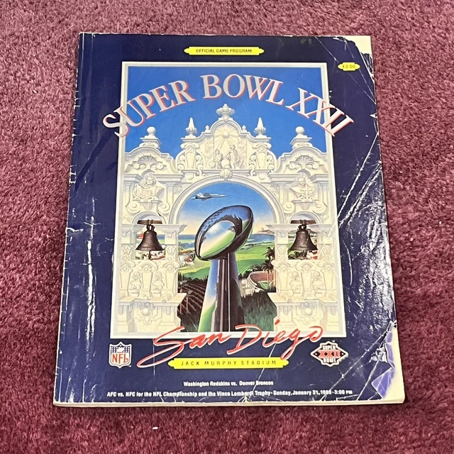 PROGRAMME SUPER BOWL XXII 22 NFL Denver Broncos v Washington Redskins ...
