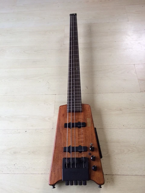 HOHNER BASS GUITAR 5 String B2AV Headless. Pull out Leg rest. Walnut ...