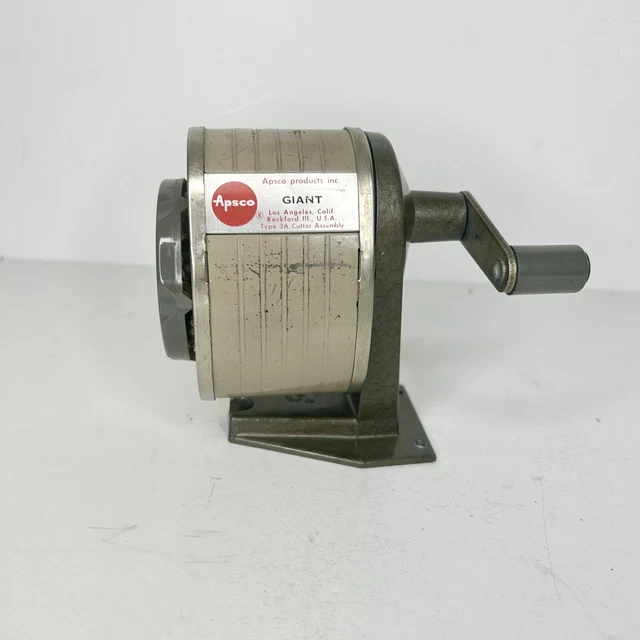 VINTAGE APSCO GIANT Pencil Sharpener Wall or Desk Mount TYPE 3A Made in ...