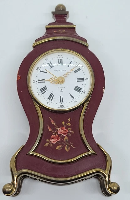 VINTAGE WORKING TURLER 15 Jewel Mid Century Mini Footed 8 Day Swiss ...