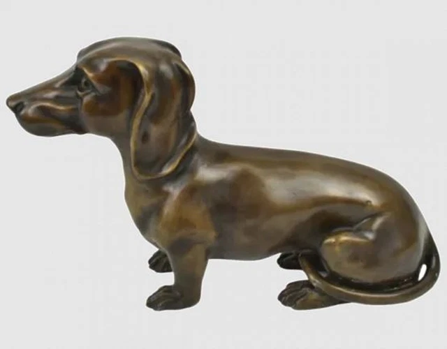 CASA PADRINO LUXUS Bronze Skulptur Dackel Hund 41 x 12 x H24cm Figur Antik Stil EUR 400,00 ...