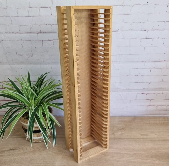 IKEA BOALT WOODEN CD Storage Tower Rack Stores 35 CDs 59cm Tall Light ...
