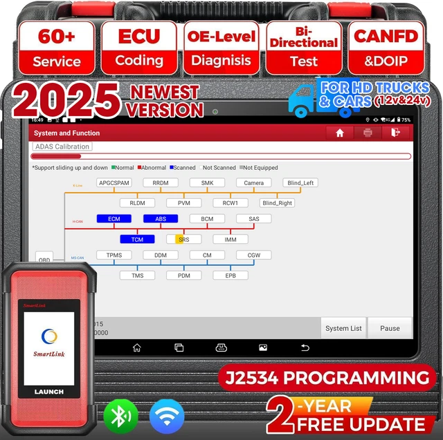 2025 LAUNCH X431 Pro3S V+ SMARTLINK HD OBD2 Diagnosegerät für LKW ECU ...