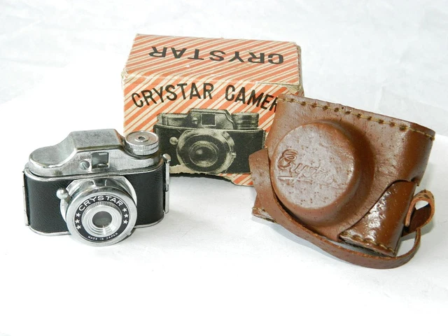 VINTAGE CRYSTAR CAMERA Mini Spy Camera with Original Leather Case 1960s ...