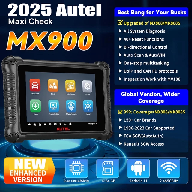 2025 AUTEL MAXICHECK MX900 Full Bidirectional Scanner Tool Upgraded ...