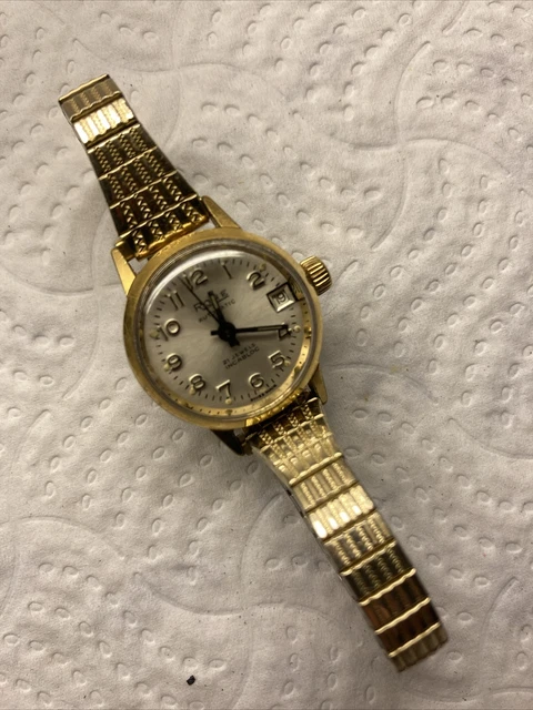VINTAGE RONE 21 Jewels Automatic Incabloc Swiss Made Ladies Date Watch ...