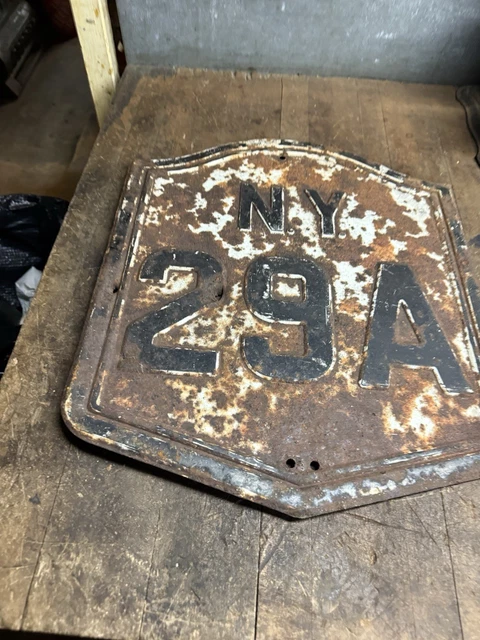 VINTAGE RARE NEW York NY RT Route 29A Highway Shield Embossed Metal ...